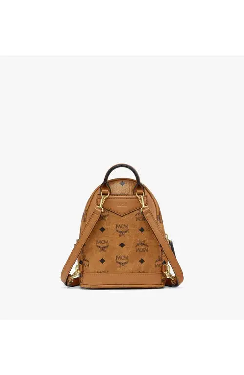 Mcm X-mini Stark Bebe Boo Backpack In Gold Crystal Visetos