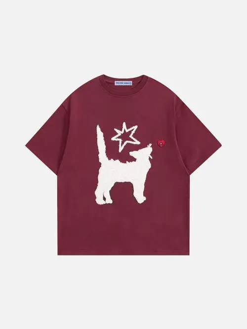 AELFRIC EDEN Fuzzy Cat Star Tee