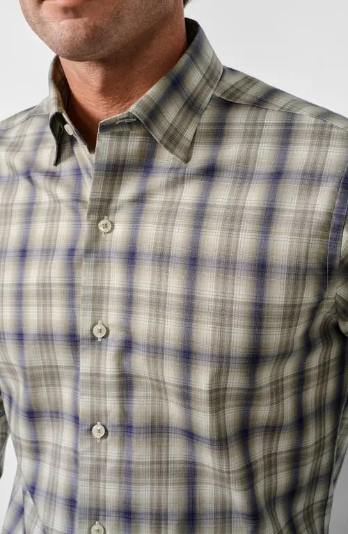 David Donahue Plaid Pima Cotton Button Up Shirt