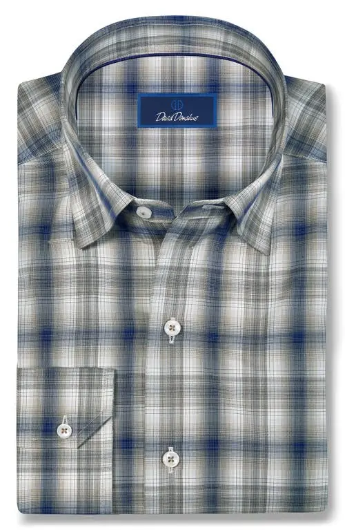 David Donahue Plaid Pima Cotton Button Up Shirt