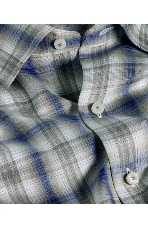David Donahue Plaid Pima Cotton Button Up Shirt
