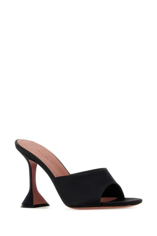 Amina Muaddi Satin Lupina Mules