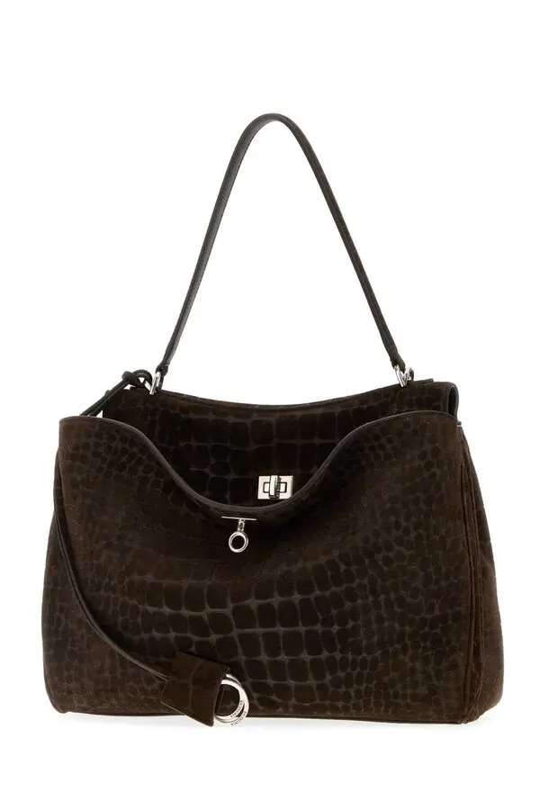 Balenciaga Suede Rodeo Handbag - Brown