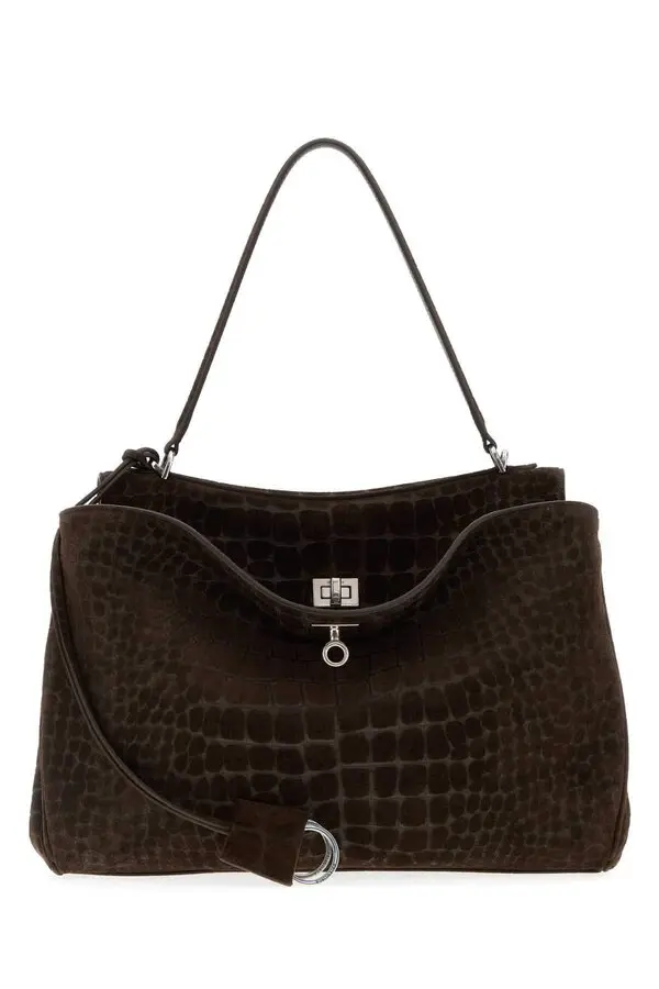 Balenciaga Suede Rodeo Handbag - Brown