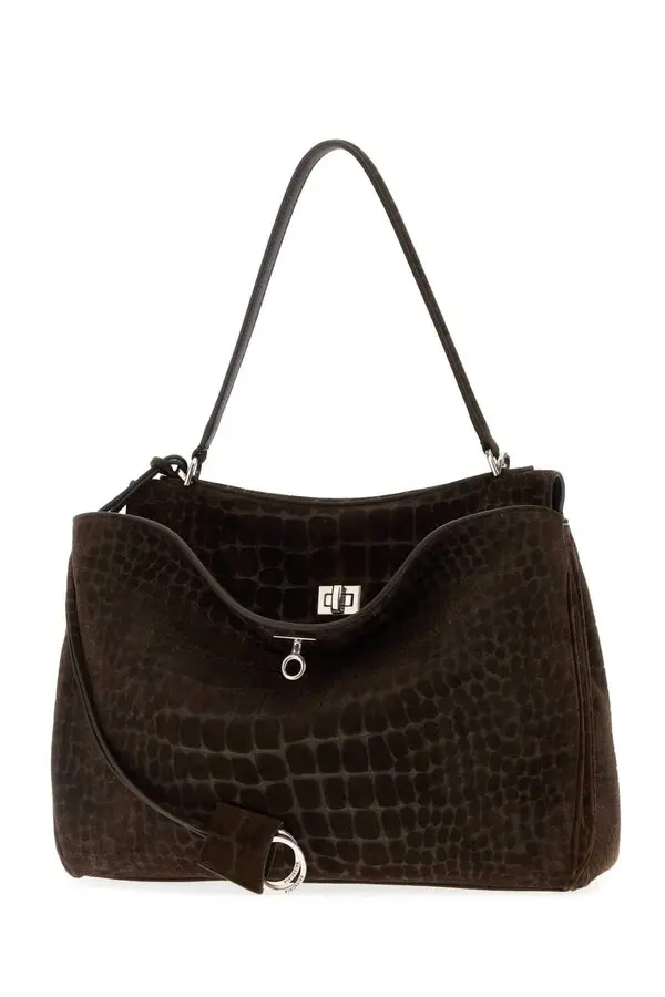 Balenciaga Suede Rodeo Handbag - Brown