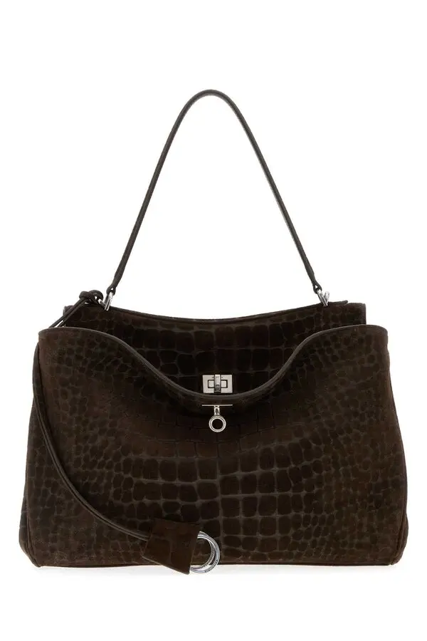 Balenciaga Suede Rodeo Handbag - Brown