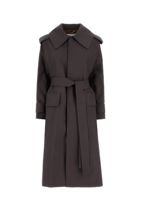 Victoria Beckham Graphite Cotton Philippa Trench Coat