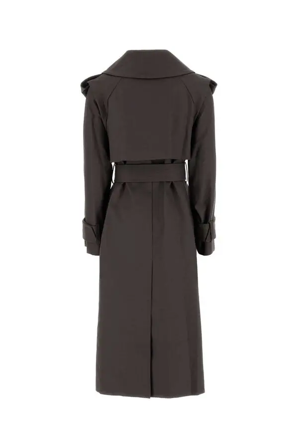 Victoria Beckham Graphite Cotton Philippa Trench Coat