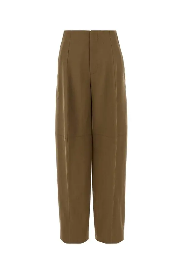 Victoria Beckham Beige Stretch Polyester Blend Pant - Brown
