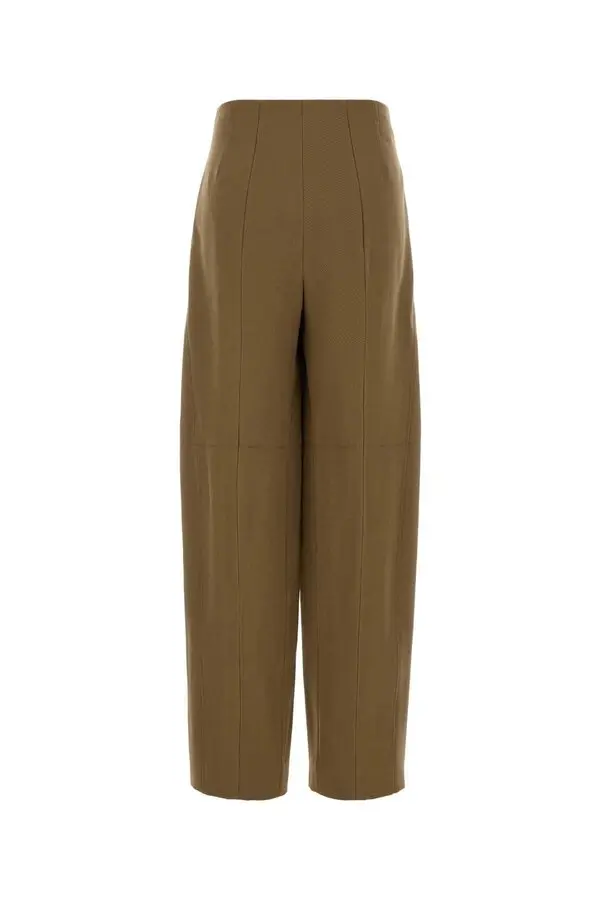 Victoria Beckham Beige Stretch Polyester Blend Pant - Brown