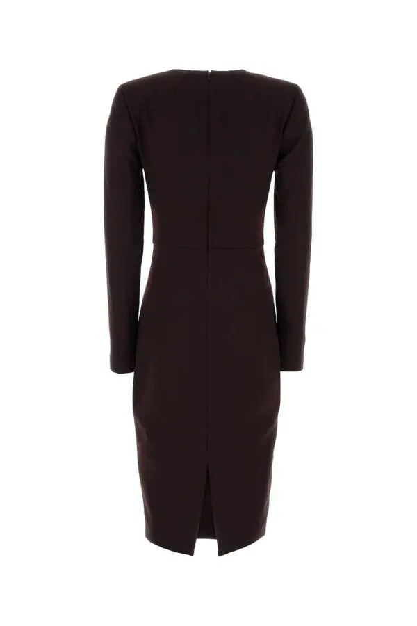 Victoria Beckham Aubergine Stretch Polyester Blend Dress