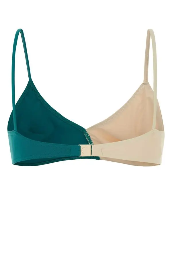 ERES Two-tone Stretch Nylon Dualite Bikini Top