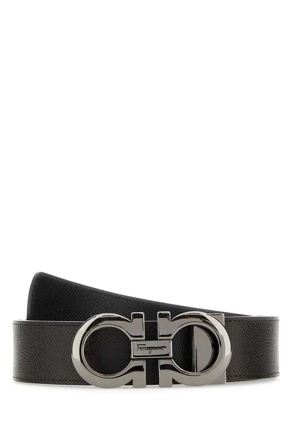 FERRAGAMO Dark Leather Reversible Belt - Brown