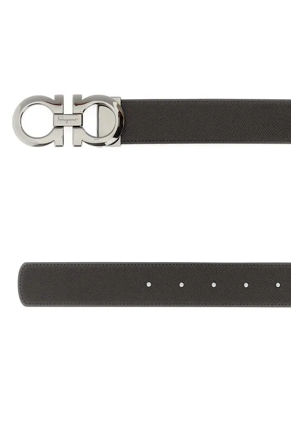 FERRAGAMO Dark Leather Reversible Belt - Brown