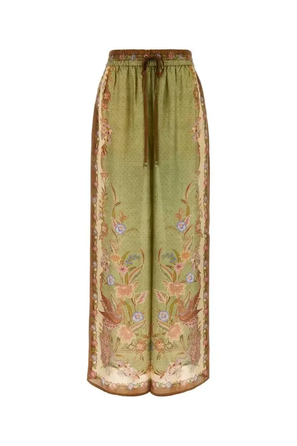 Zimmermann Printed Silk Indra Wide-leg Pant
