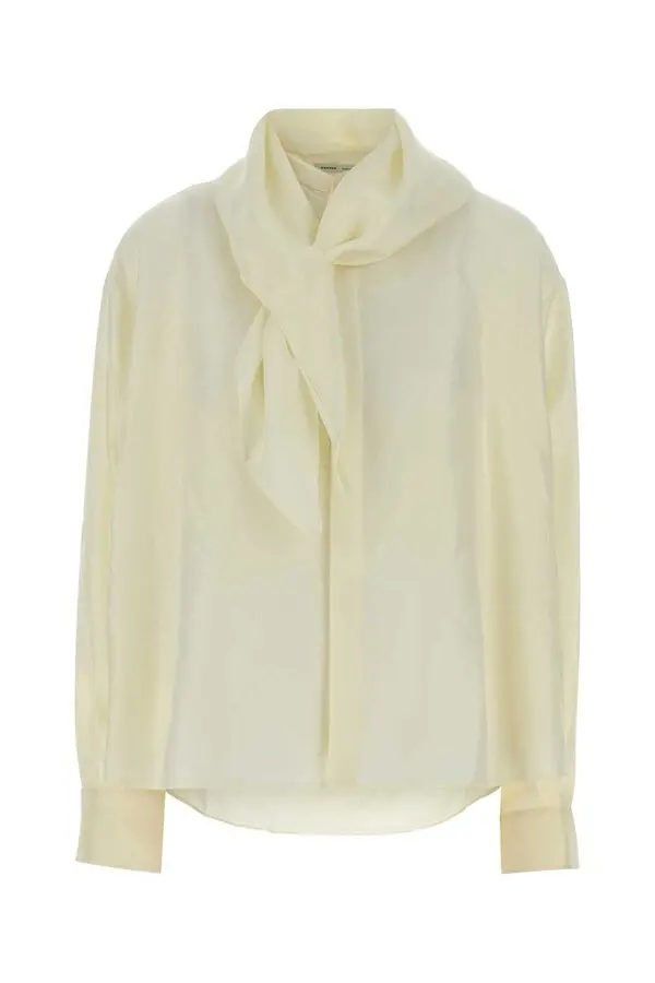 Carven Ivory Silk Shirt - White