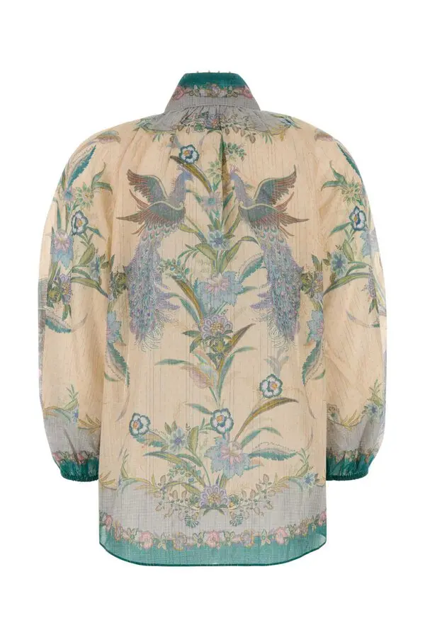 Zimmermann Printed Cotton Blend Indra Blouse
