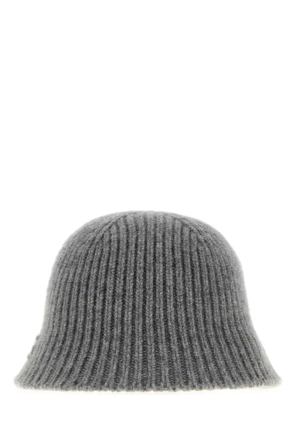 Miu Miu Grey Wool Blend Bucket Hat - Gray