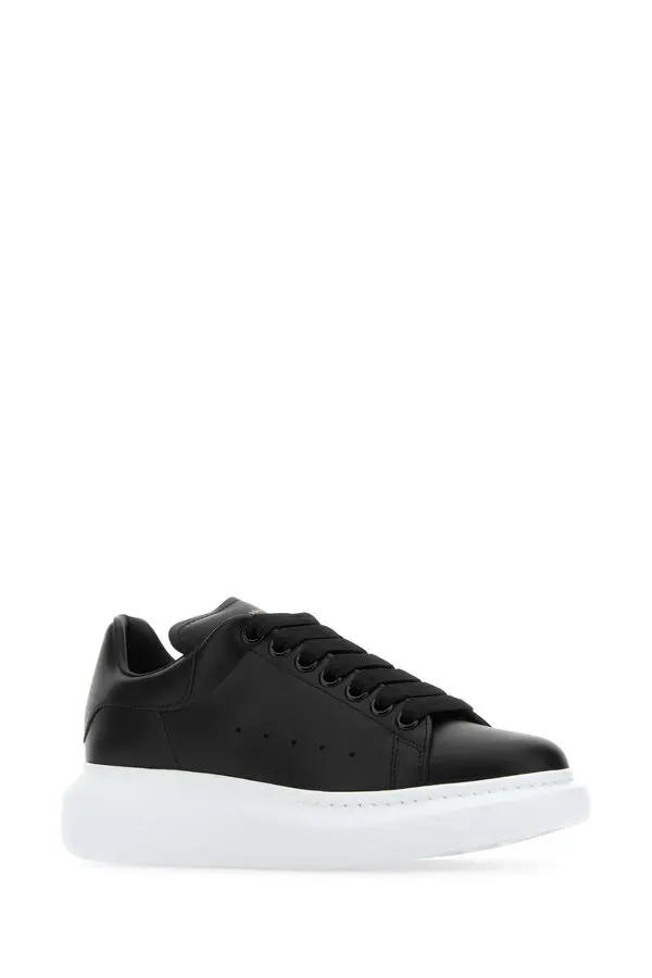 Alexander McQueen Leather Sneakers - Black
