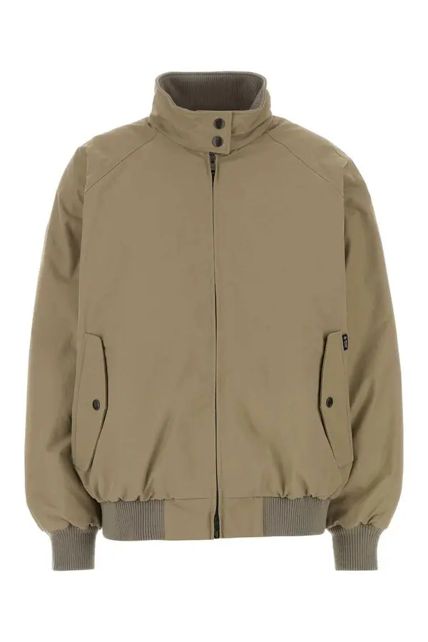 Prada Khaki Cotton Blend Down Jacket - Green
