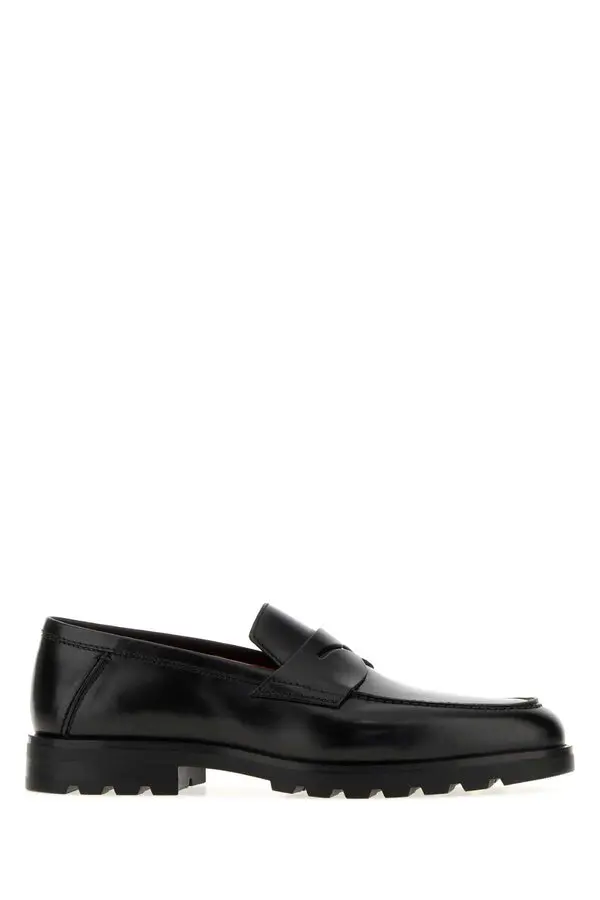 Santoni Leather Rock Loafers