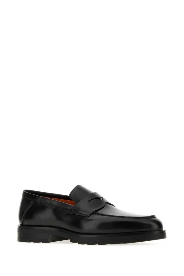 Santoni Leather Rock Loafers