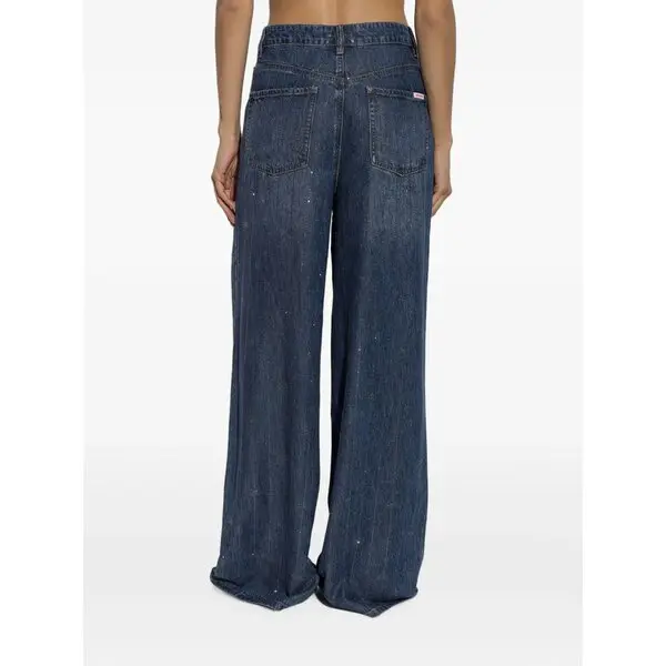 SELF-PORTRAIT Denim Wide-leg Jeans - Blue