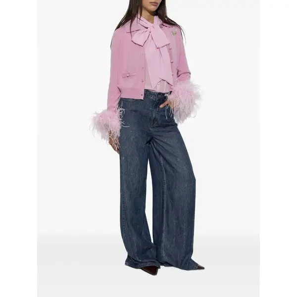 SELF-PORTRAIT Denim Wide-leg Jeans - Blue