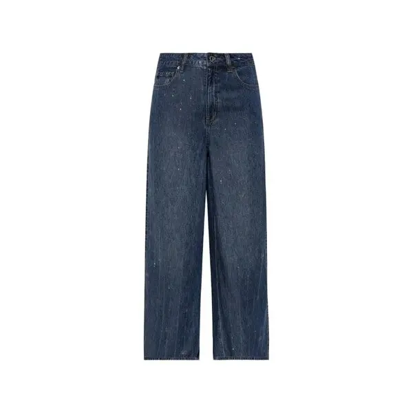 SELF-PORTRAIT Denim Wide-leg Jeans - Blue