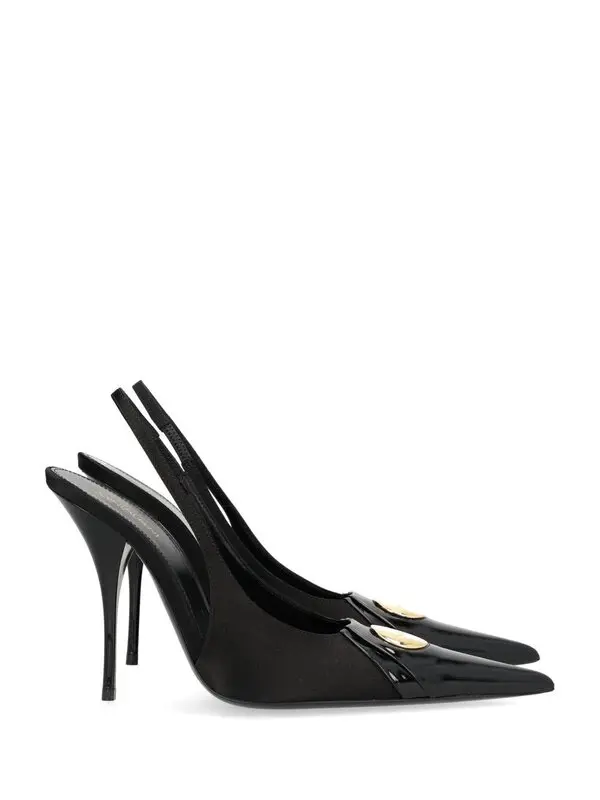 Saint Laurent Louis Décolleté In Patent Leather And Satin - Black