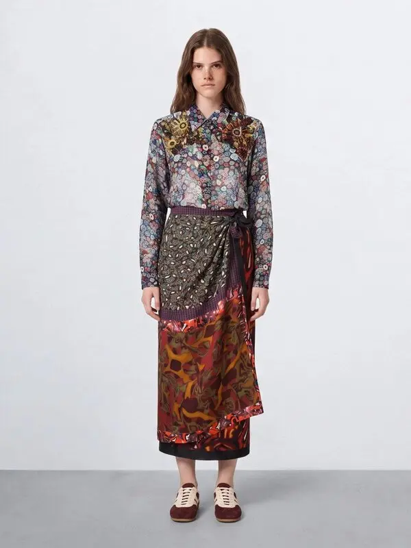 Dries Van Noten Printed Georgette Blouse With Sequin Decorations - Multicolor