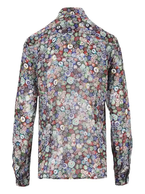 Dries Van Noten Printed Georgette Blouse With Sequin Decorations