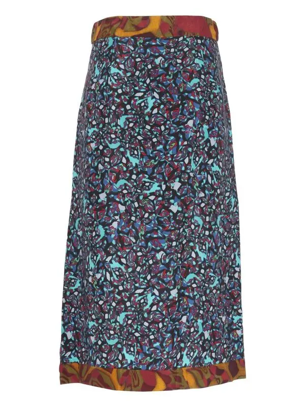 Dries Van Noten Draped Midi Viscose Skirt - Multicolor