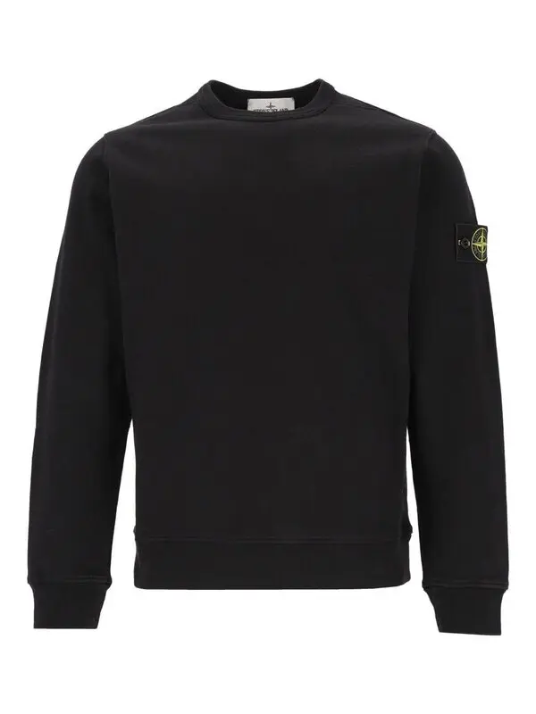 Stone Island Organic Cotton Crewneck Sweatshirt - Black