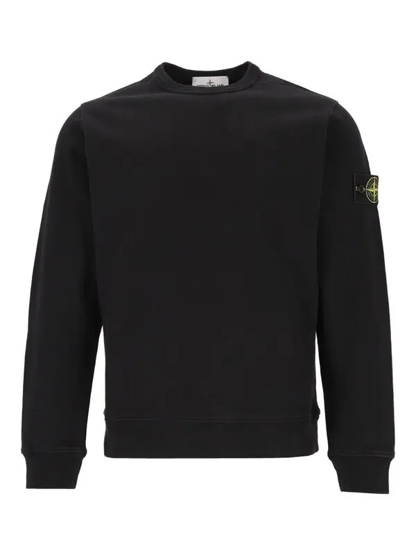 Stone Island Organic Cotton Crewneck Sweatshirt - Black