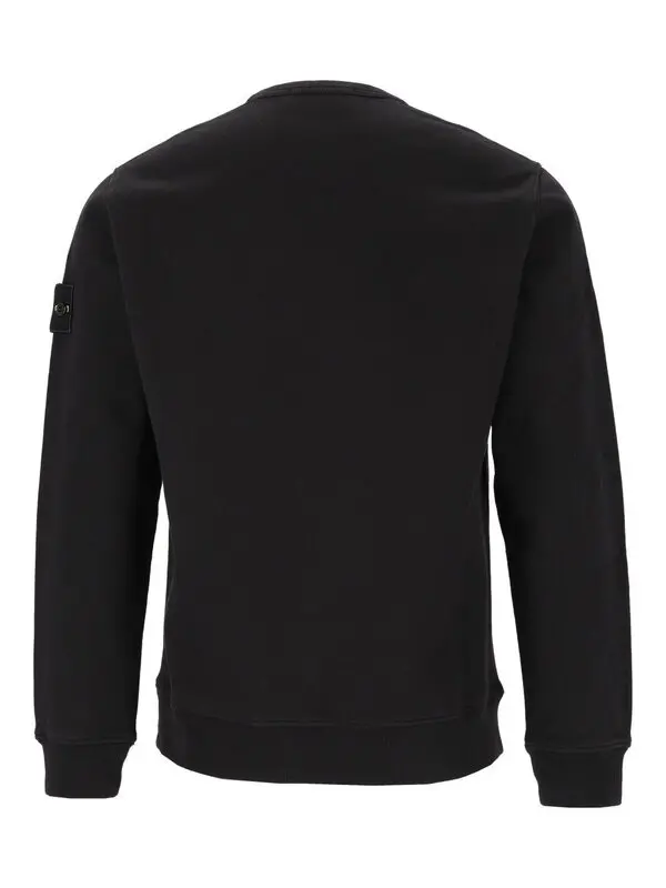 Stone Island Organic Cotton Crewneck Sweatshirt - Black