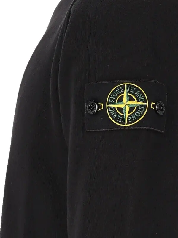 Stone Island Organic Cotton Crewneck Sweatshirt - Black