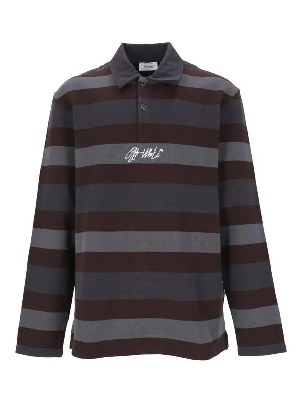 Off-White Long-sleeved Polo Shirt