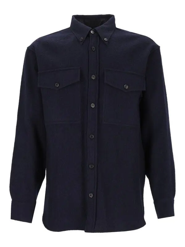 Dries Van Noten Wool Shirt Jacket - Blue