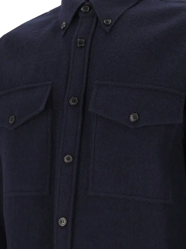 Dries Van Noten Wool Shirt Jacket - Blue