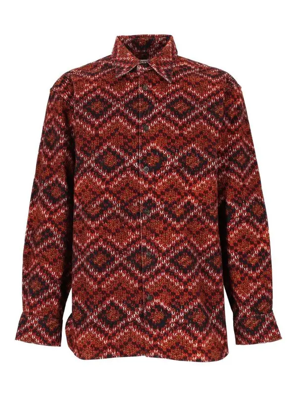 Dries Van Noten Printed Velvet Shirt