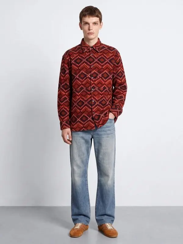 Dries Van Noten Printed Velvet Shirt