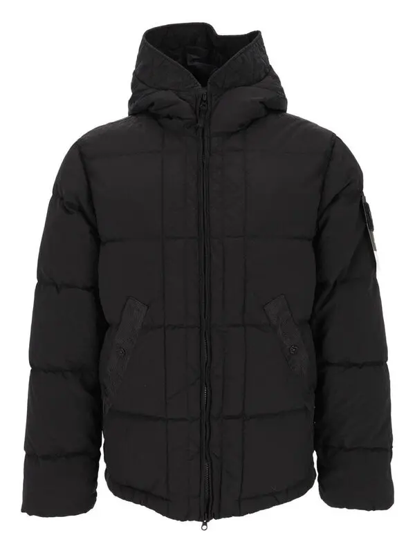 Stone Island Hooded Down Jacket In Nylon Metal Fabric
