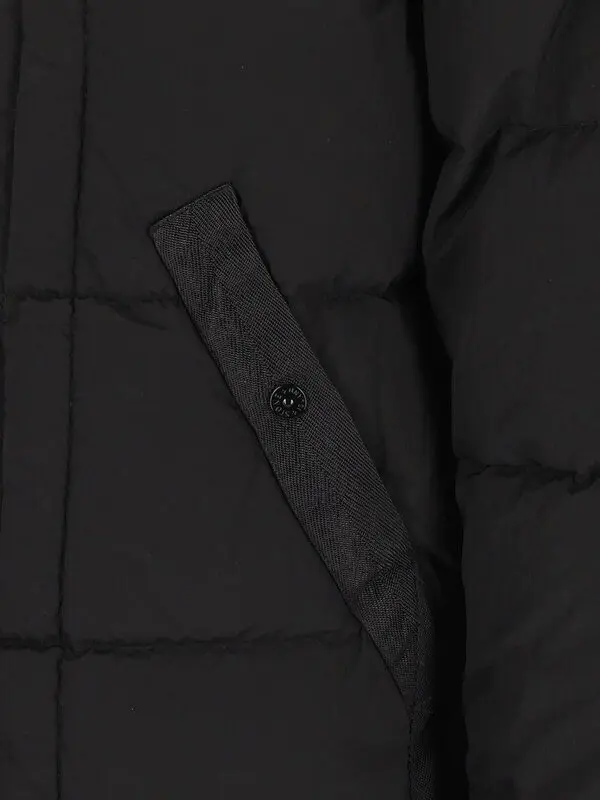 Stone Island Hooded Down Jacket In Nylon Metal Fabric - Black