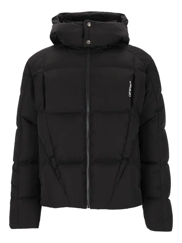 Off-White Down Jacket With Hood - Black