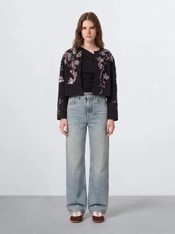 Dries Van Noten Vonda Short Jacket With Embroidery