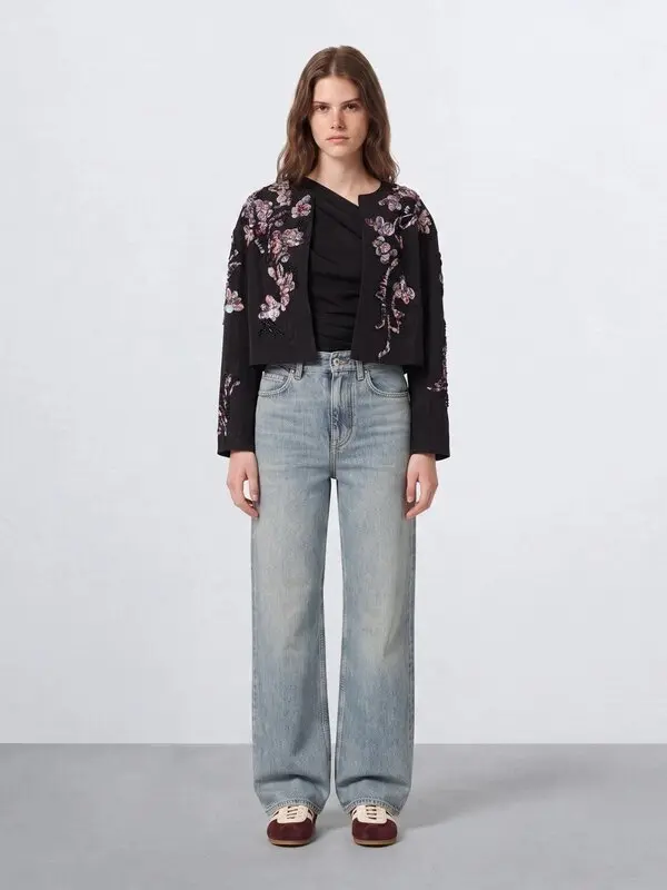 Dries Van Noten Vonda Short Jacket With Embroidery