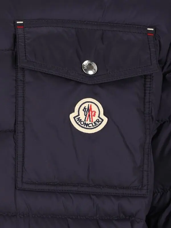 Moncler Verith Short Down Jacket With Hood - Blue