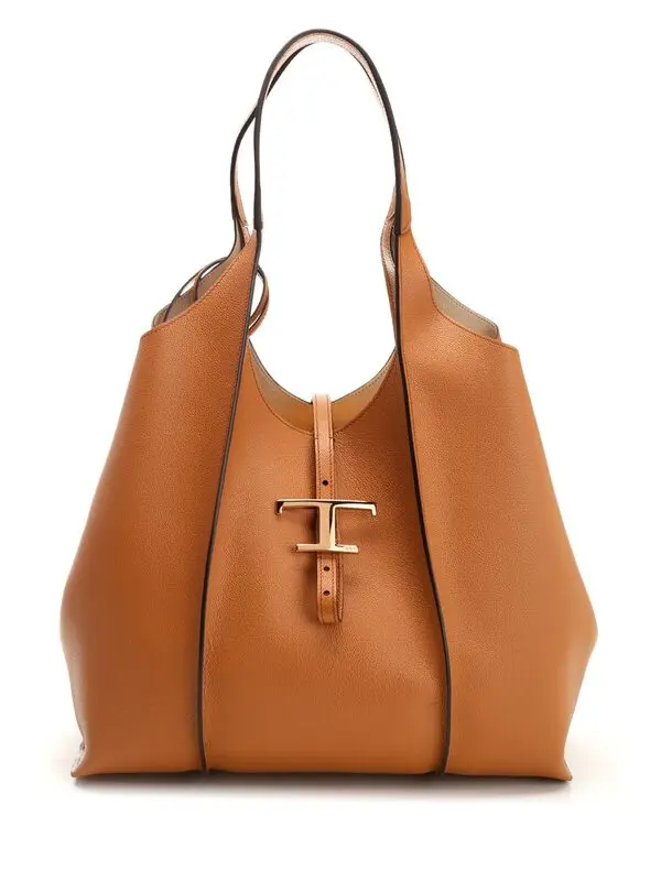 TOD'S T Timeless Medium Shopping Bag - Cream