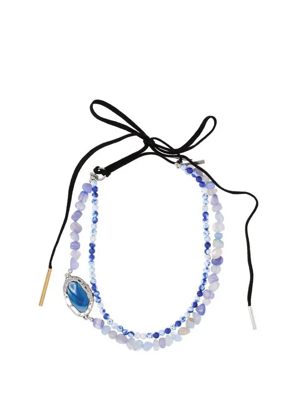 Dries Van Noten Necklace With Multicolored Stones - Blue